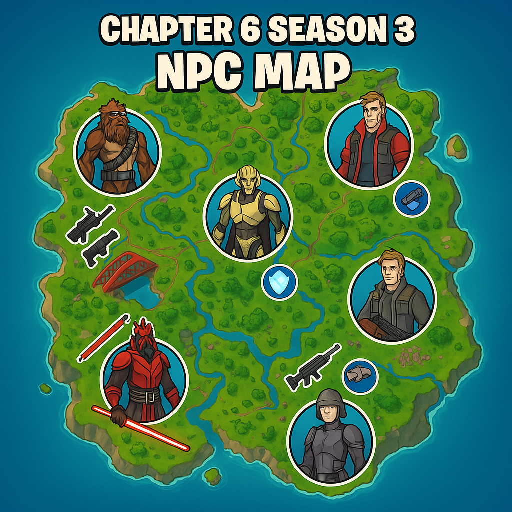 Fortnite Chapter 6 Season 3: All NPC Locations & Boss Rewards – Tapin Shop