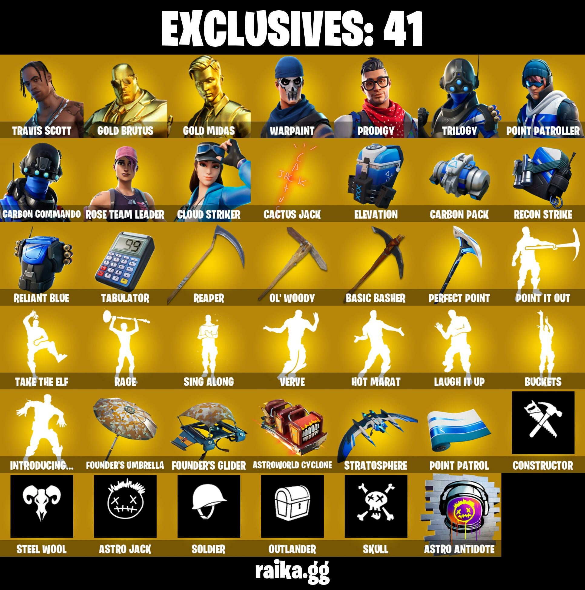 [PC/PS/XB/NIN] STACKED 100 OG Skins | OG STW | Travis Scott | Gold Bru ...