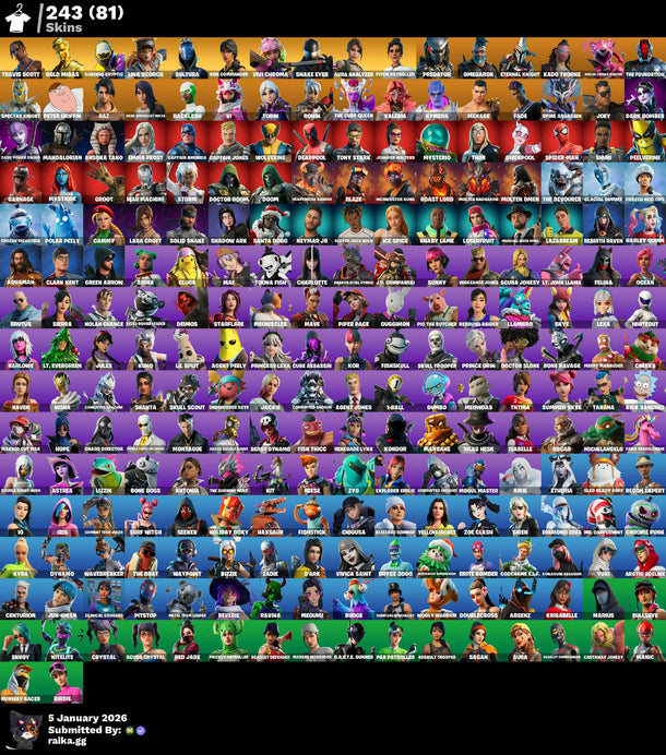 [PC/PSN/XBOX/NITTENDO] 243 skins | Travis Scott | Gold Midas | Subzero ...