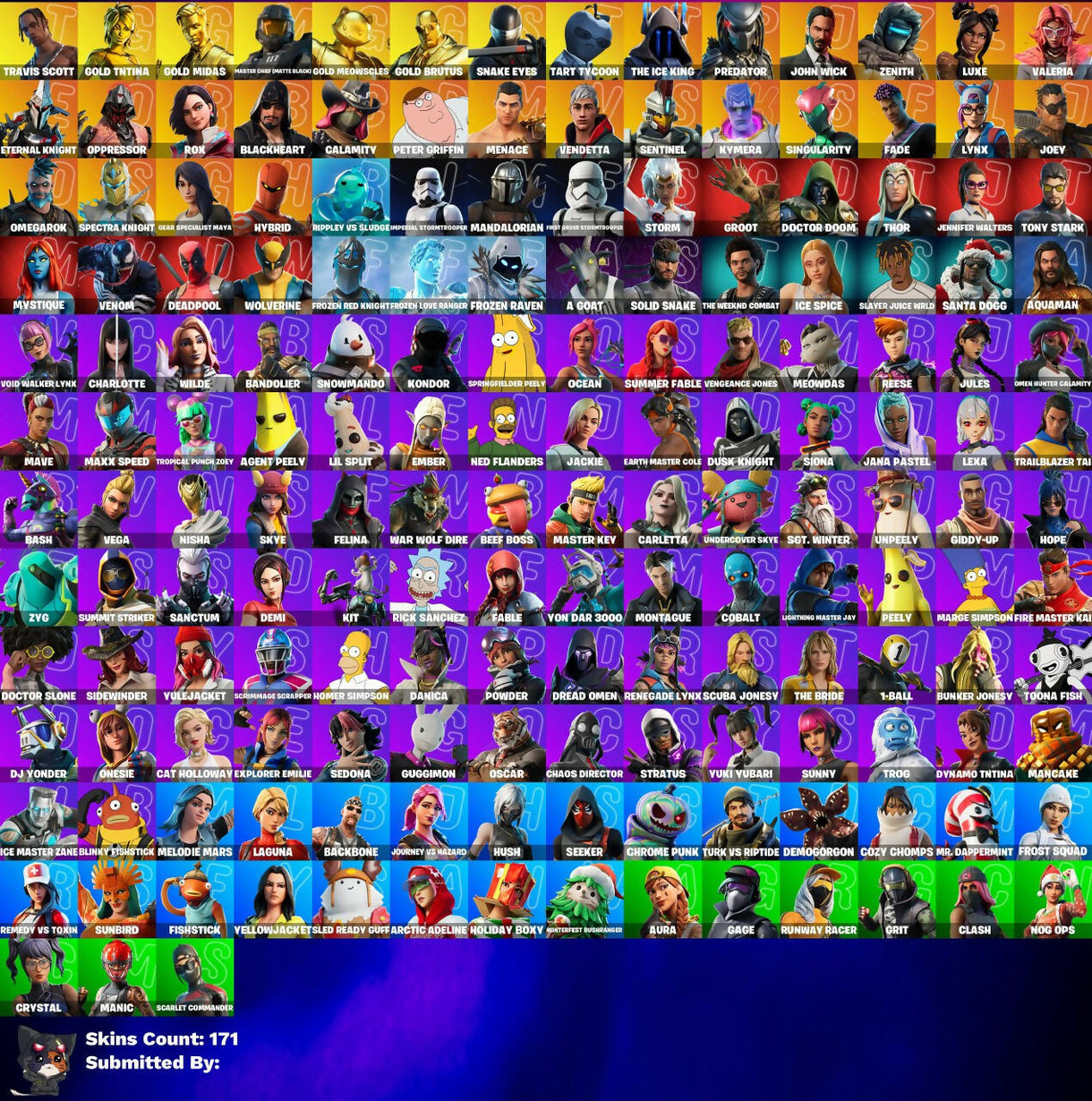 💥🌟 EXCLUSIVE OFFER 🌟💥 171 SKINS 💎 TRAVIS SCOTT 💎 ROX 💎 GOLD MIDAS 💎 MA ...