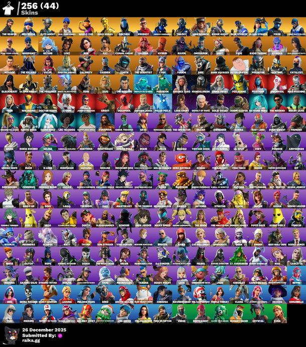 [PC/PSN/XBOX] 256 skins | OG STW | The Reaper | Neo Versa | Elite Agen ...