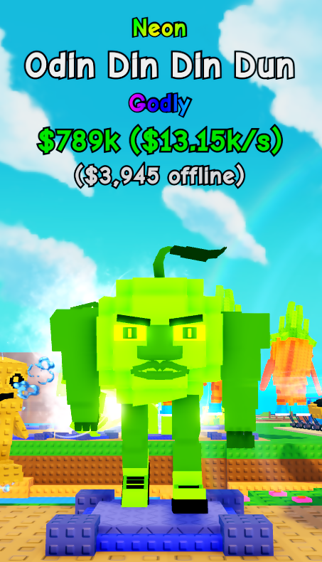 Neon Odin Din Din Dun (Godly) | ⚡ 13.15k/s | Plants vs Brainrots ...