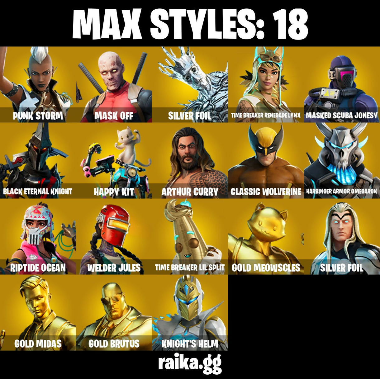 62 skins | Gold Meowscles | Gold Midas | Gold Brutus | Cloud Striker ...