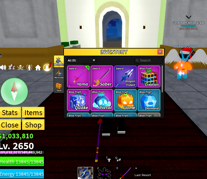 Blox Fruits | LVL 2650 | Godhuman | 9M Beli |Yama + Saber | Quake + Cr ...