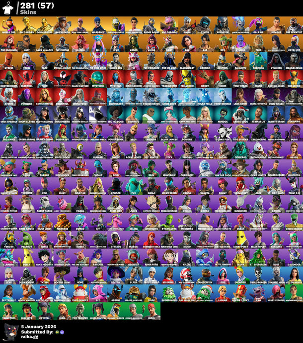 [PC/XBOX/NITTENDO] 281 skins | OG STW | WORLD CUP | Gold Midas | Gold ...