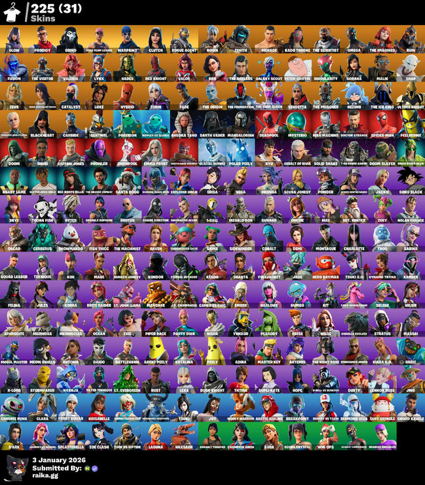 [PC/PSN/XBOX/NITTENDO] 225 skins | OG STW | Glow | Prodigy | Grind | C ...