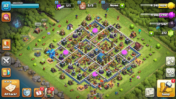 🌟 TH 12 🌟 BK50 AQ50 GW20 BM5 MP20 🌟 272 GEMS 🌟 #LQQRPJ9PU / Clash of C ...