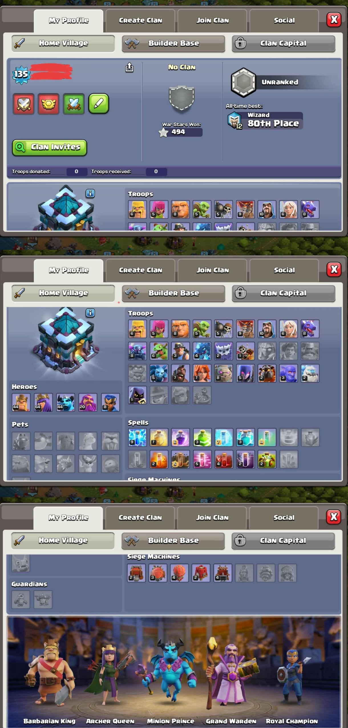 🔥CHEAP 🔥 TH 13 BASE 🔥 CORE DEFENCE MAX 🎇 FREE RENAME 🔥 HEROS 44-64-44 ...