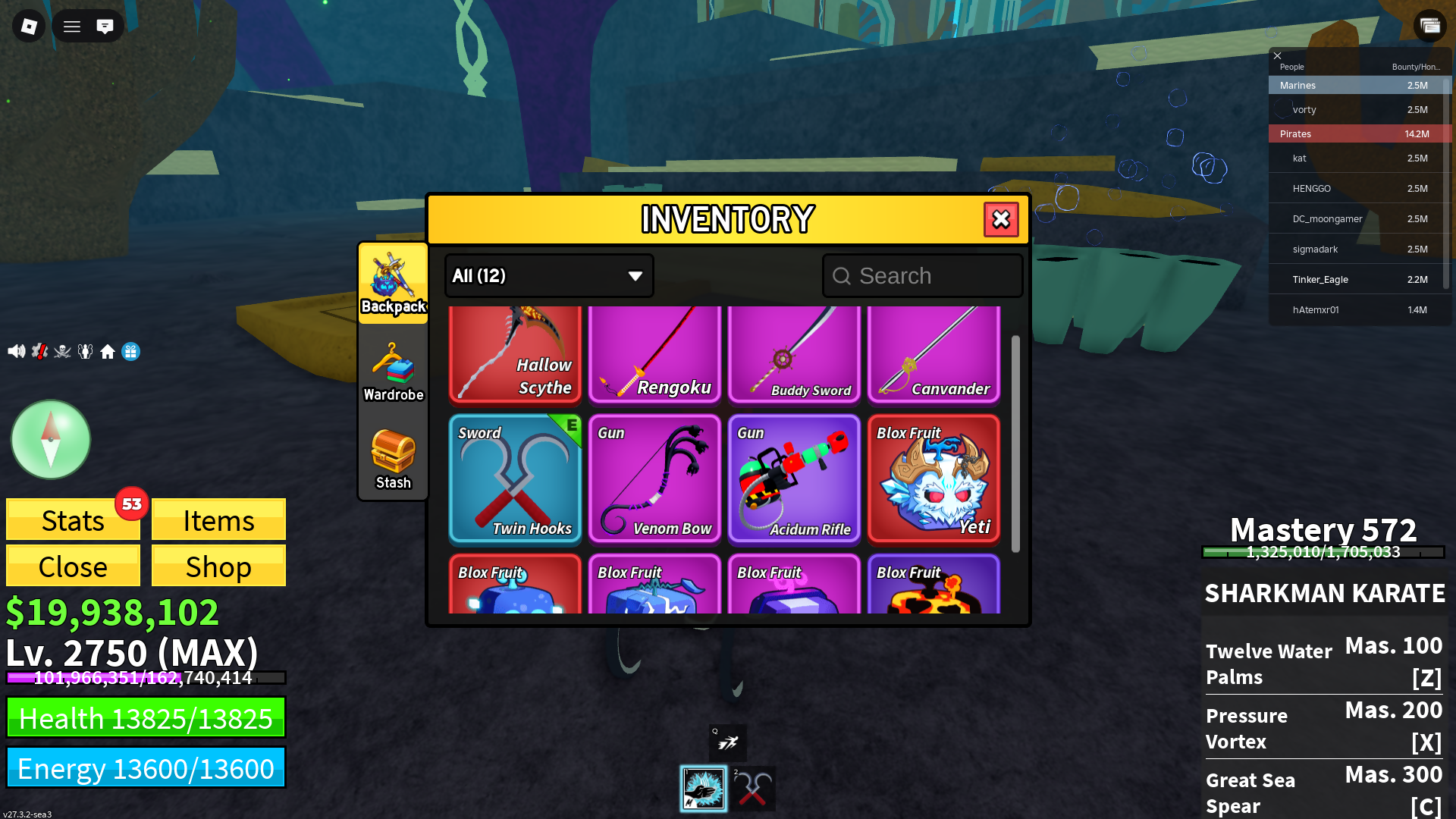 ️ Blox Fruits ️ 2750 MAX LEVEL ️ Yeti INVENTORY ️ Random Fruit ️ ...