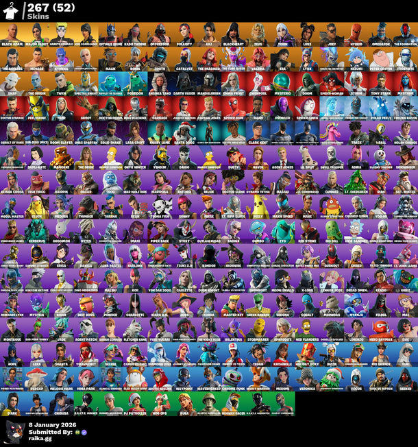 [PC/PSN/XBOX/NITTENDO] 267 skins Black Adam | Major Glory | Naruto Uzu ...