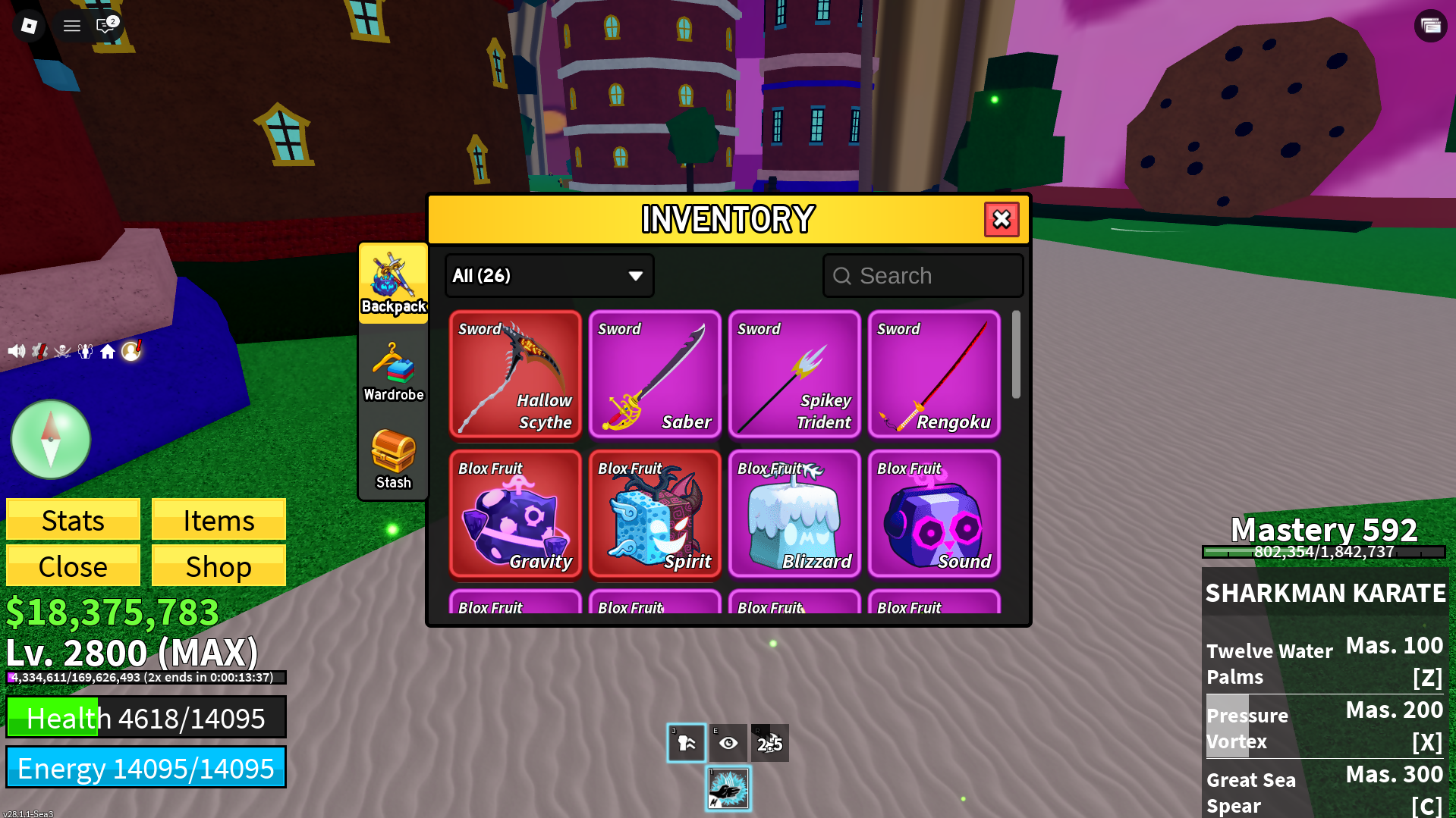 Blox Fruits | LVL 2800 | Godhuman | 18M Beli | Gravity + Spirit Fruit ...
