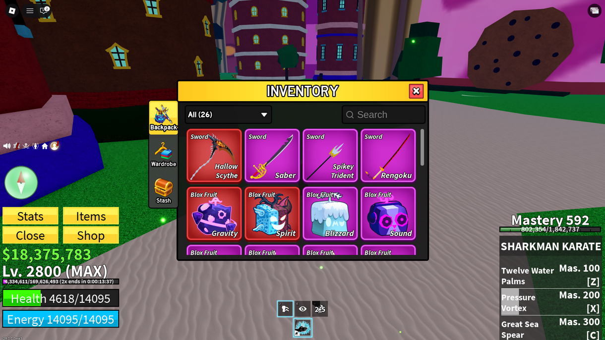 Blox Fruits | LVL 2800 | Godhuman | 18M Beli | Gravity + Spirit Fruit ...