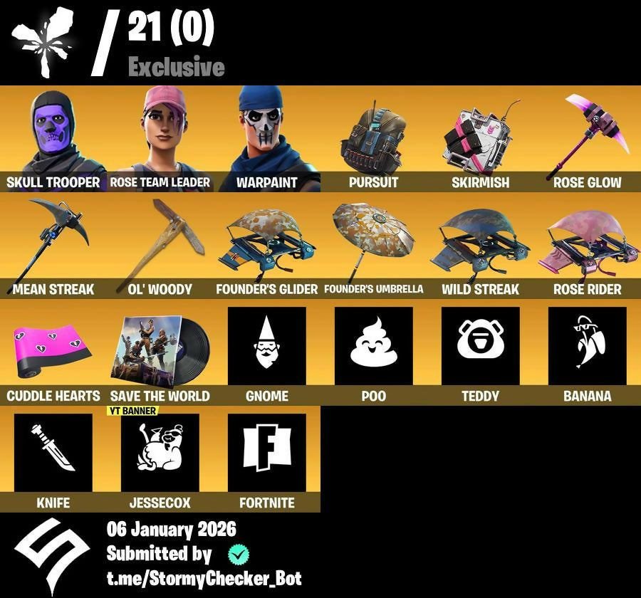 22 Skins | OG STW | OG Skull Trooper | Rose Team Leader | Warpaint | D ...
