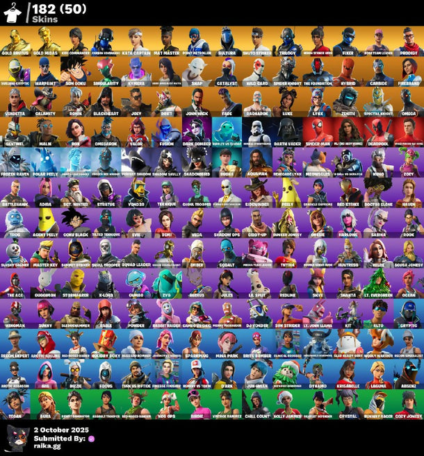 [PC/PSN/XBOX] 182 skins | OG STW | Gold Brutus | Gold Midas | Keri Com ...
