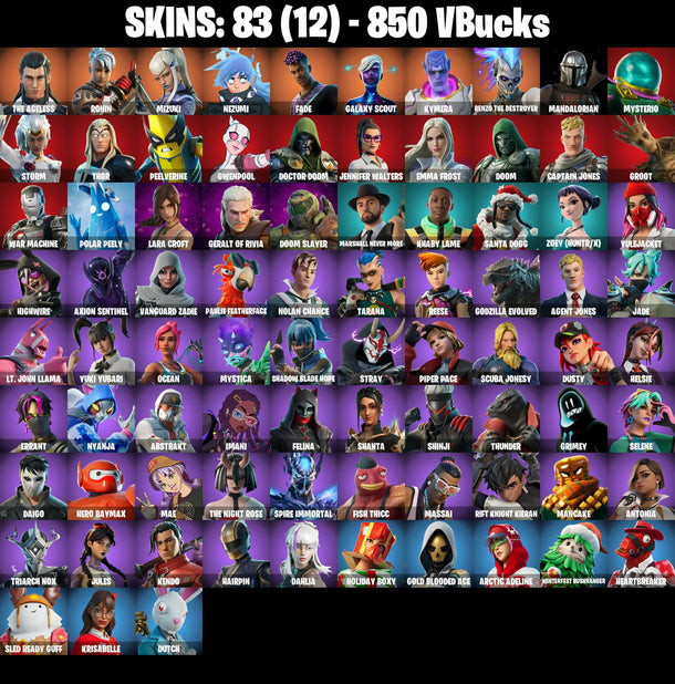 PC/PSN/XBOX |83 skins | Lara Croft | The Ageless | Mizuki | Jennifer W ...