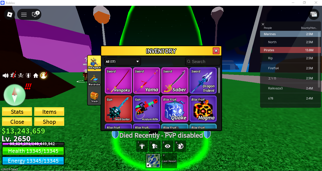 Blox Fruits | LVL 2650 | Godhuman | 13M Beli | Skull guitar | Yama+ sa ...