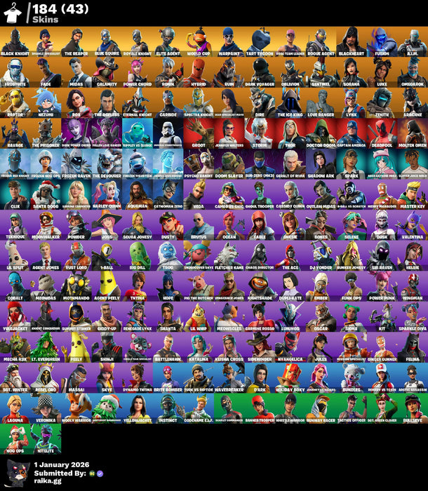 [PC] 184 skins | OG STW | Black Knight | Take The L | Sparkle Speciali ...