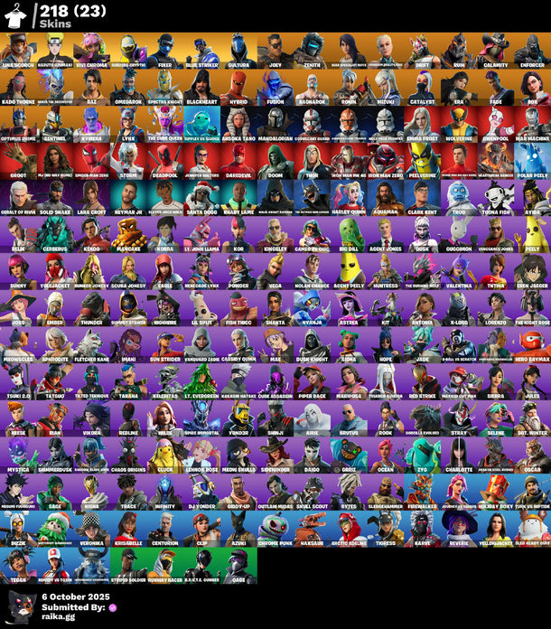 [PC/PSN/XBOX] 218 skins | Lina Scorch | Naruto Uzumaki | Vivi Chroma ...