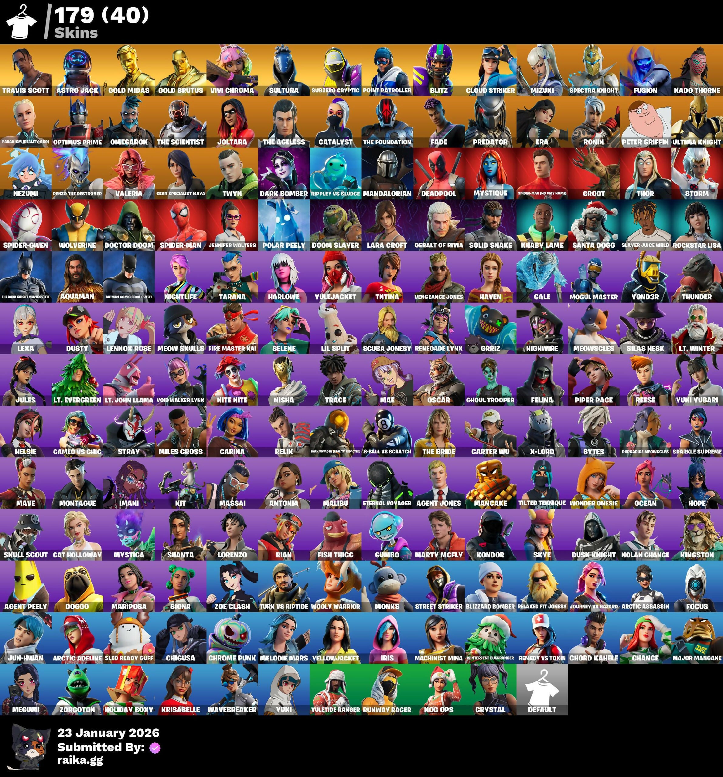 [PC/PSN/XBOX] 179 skins | Travis Scott | Astro Jack | Gold Midas | Gol ...
