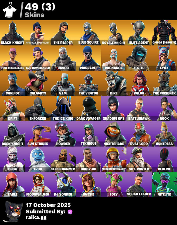 [PC/PSN/XBOX] 49 skins | OG STW | Black Knight | Sparkle Specialist ...