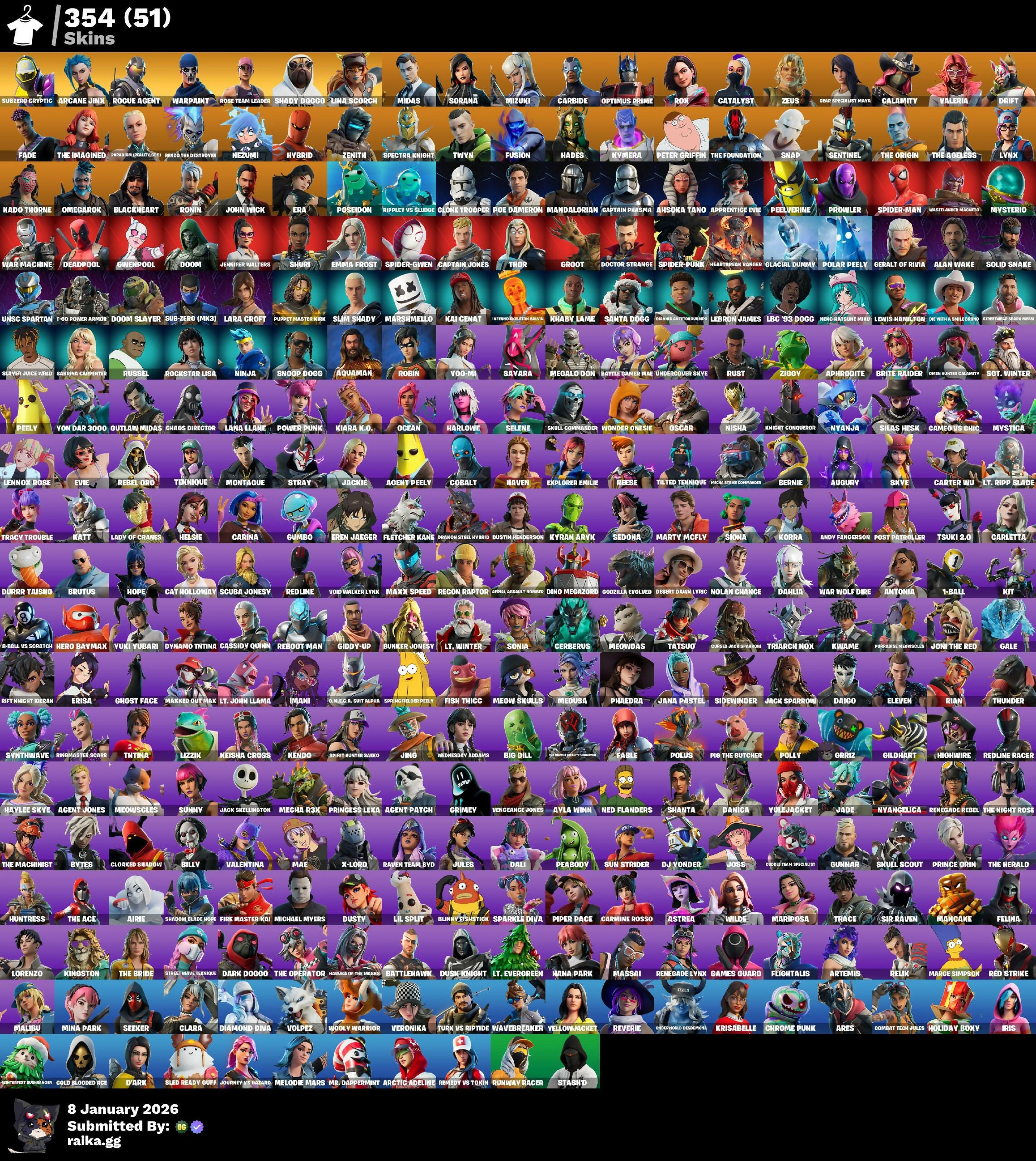 [PC/PSN/XBOX/NITTENDO] 354 skins | OG STW | Subzero Cryptic | Arcane J ...